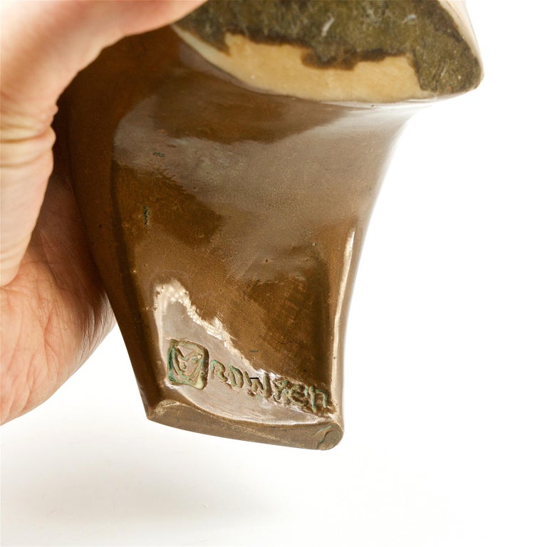 1970s Brutalist Monolithic Bronze Owl Modernist Bird Form Abstract ...