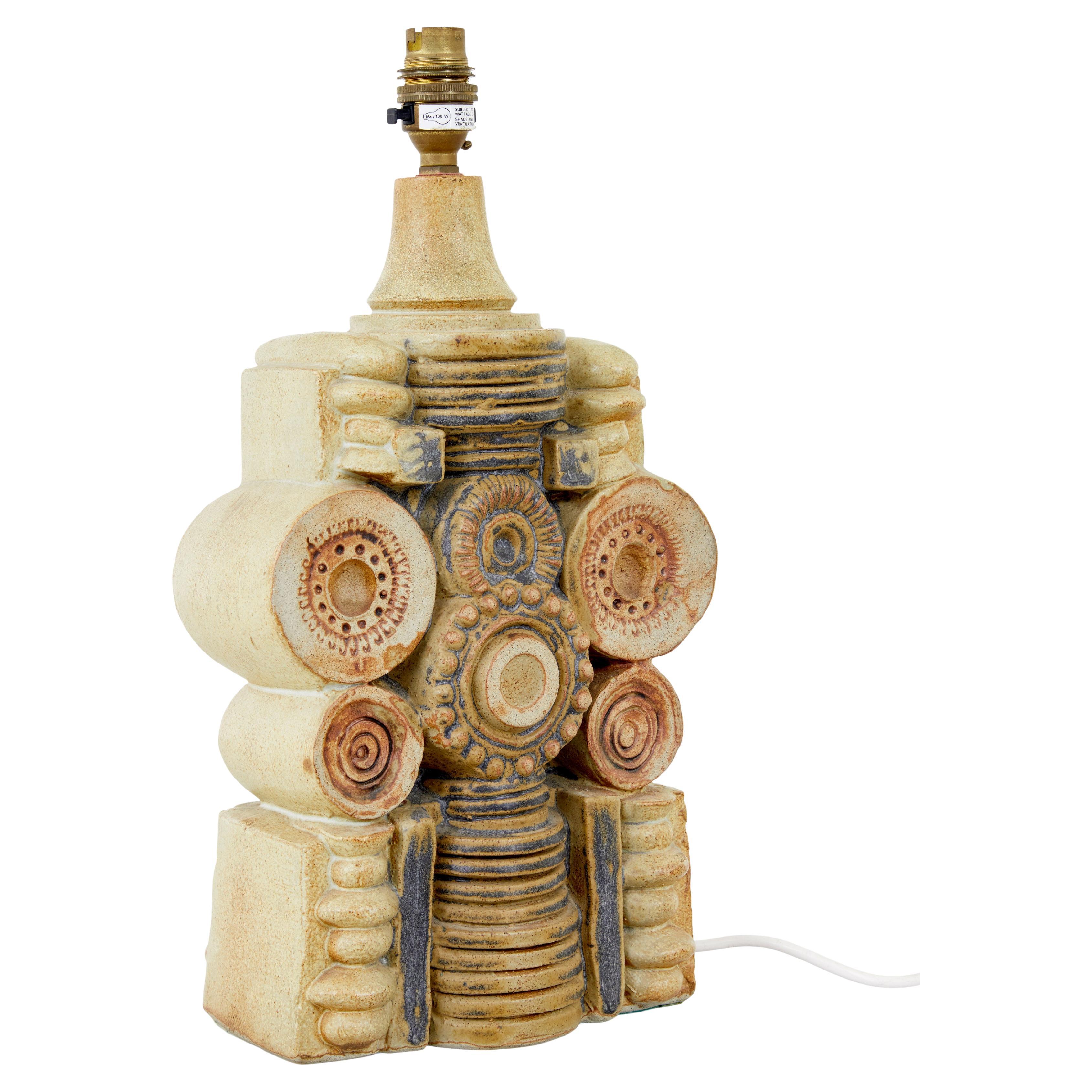 Mid-Century Modern Brutalist Ceramic Table Lamp by Bernard Rooke For ...
