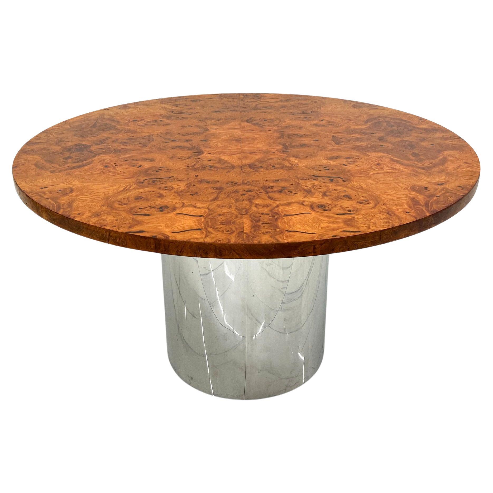 Impressive Theodore Alexander Round Burlwood Dining Table at 1stDibs ...