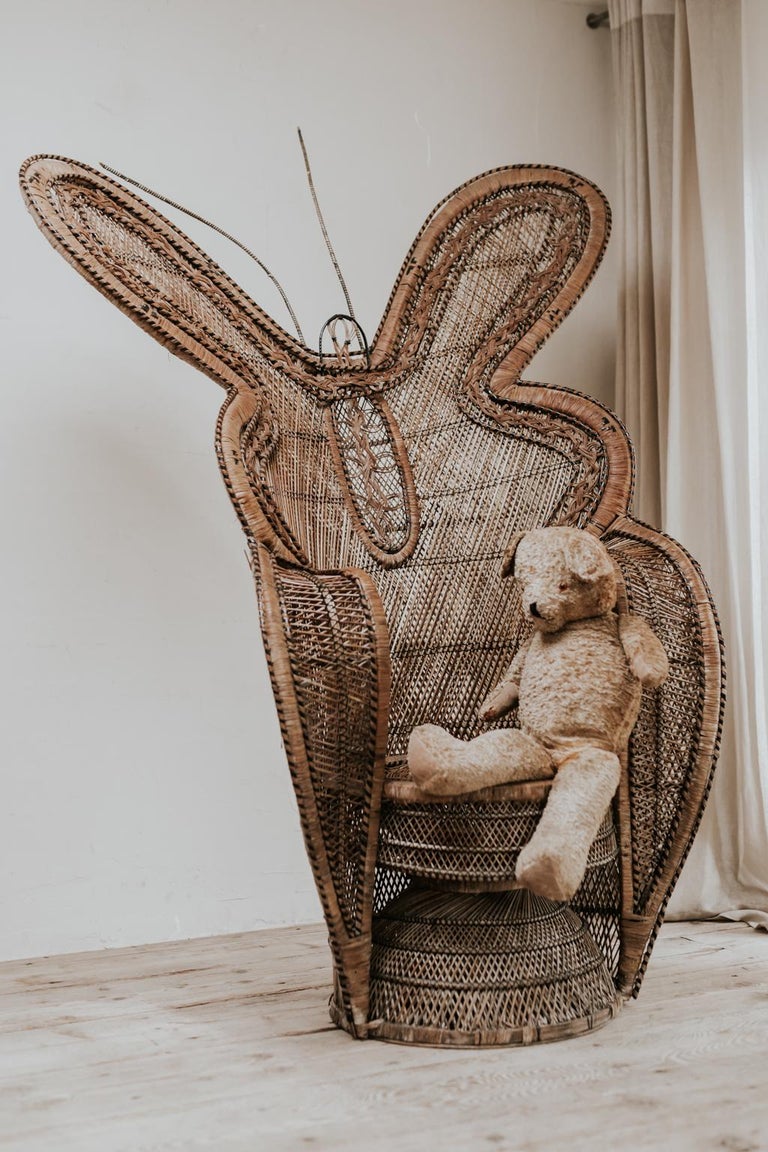 1970s Butterfly Wicker/Rattan Chair at 1stDibs