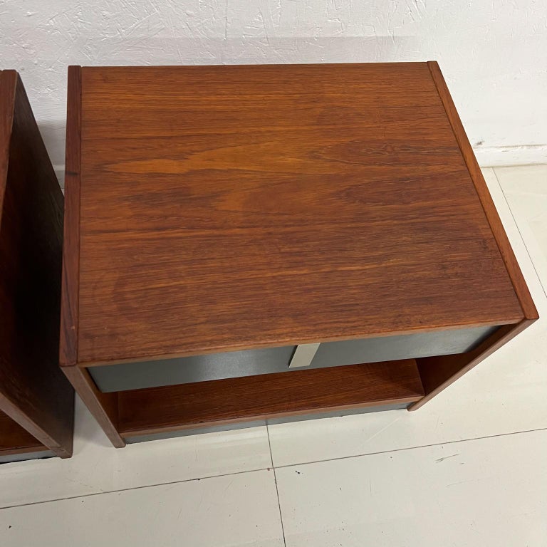 1970s Canada Modern Cube Nightstands in Teakwood For Sale at 1stDibs