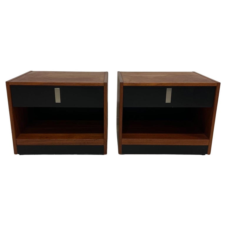 1970s Canada Modern Cube Nightstands in Teakwood For Sale at 1stDibs
