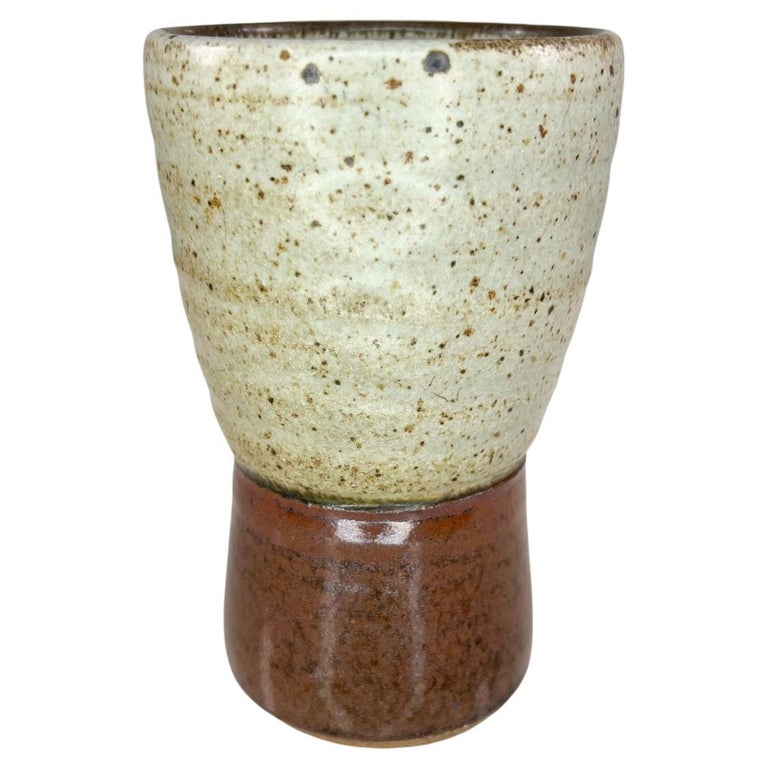 1970s Ceramic Art Pottery Tapered Tumbler Speckled Glass Signed For ...