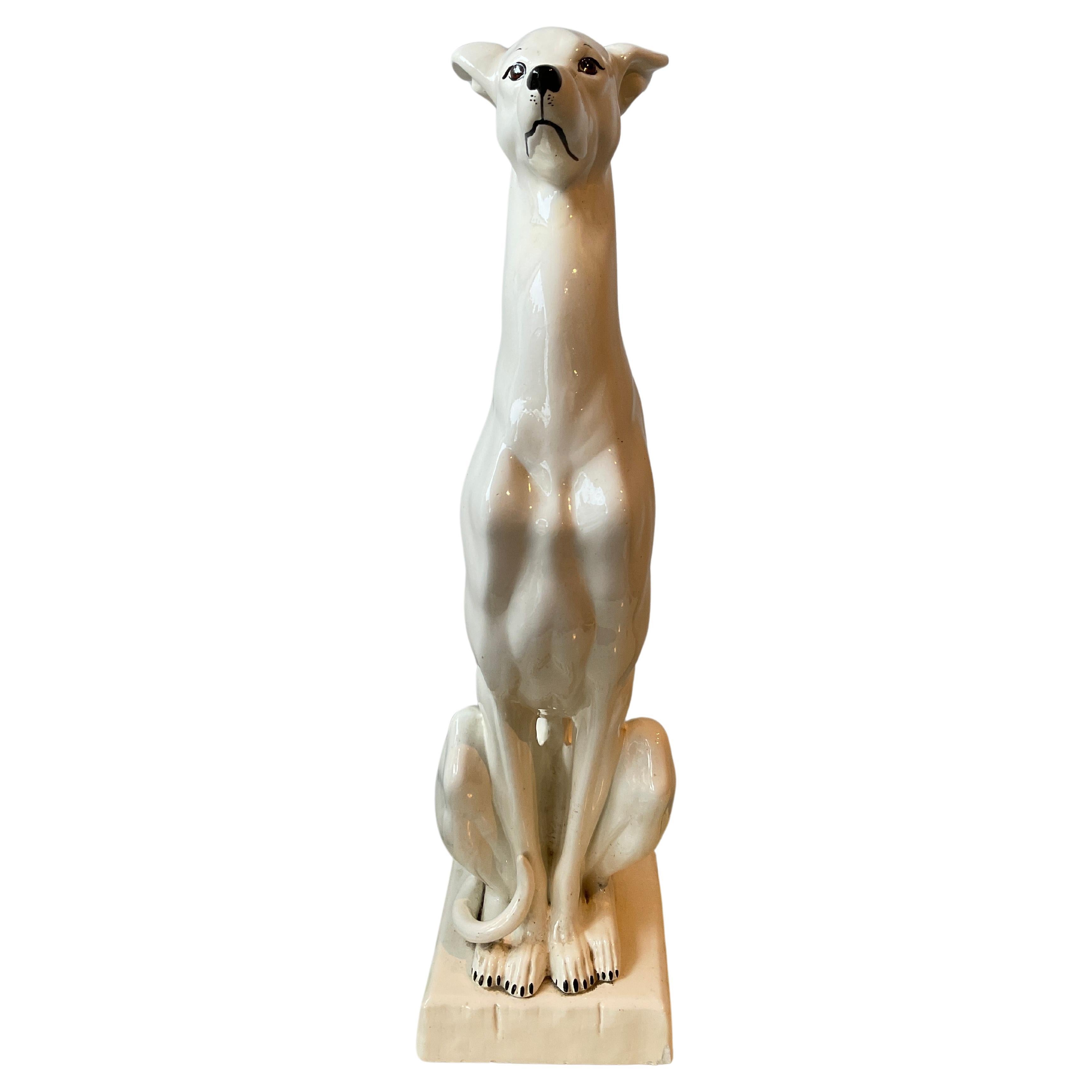 1970s Ceramic Greyhound For Sale at 1stDibs