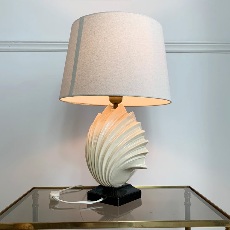 1970’s Ceramic Shell Table Lamp at 1stDibs