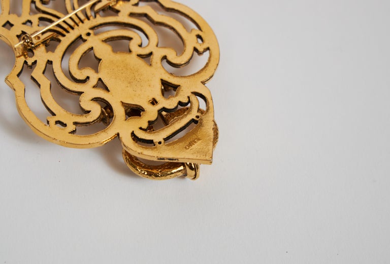 1970's Chanel Oversized Unique Door Knocker Pin at 1stDibs