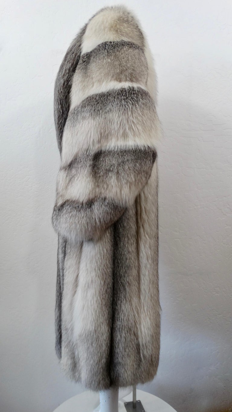 Charles Calfun 1970s Grey Fox Fur Coat at 1stDibs | grey fox coat, fox ...