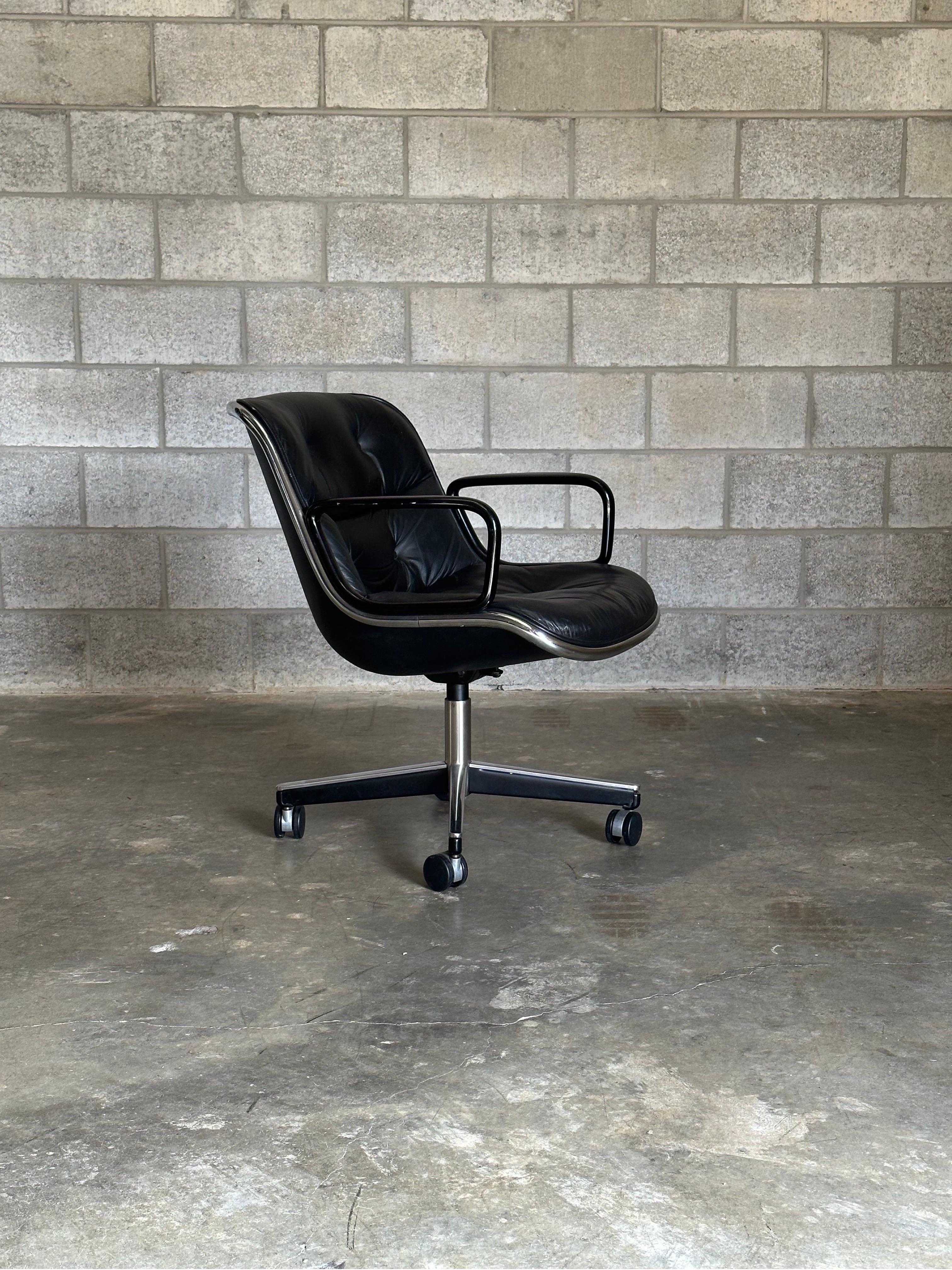 1970s Charles Pollock for Knoll Office Desk Chair For Sale at 1stDibs