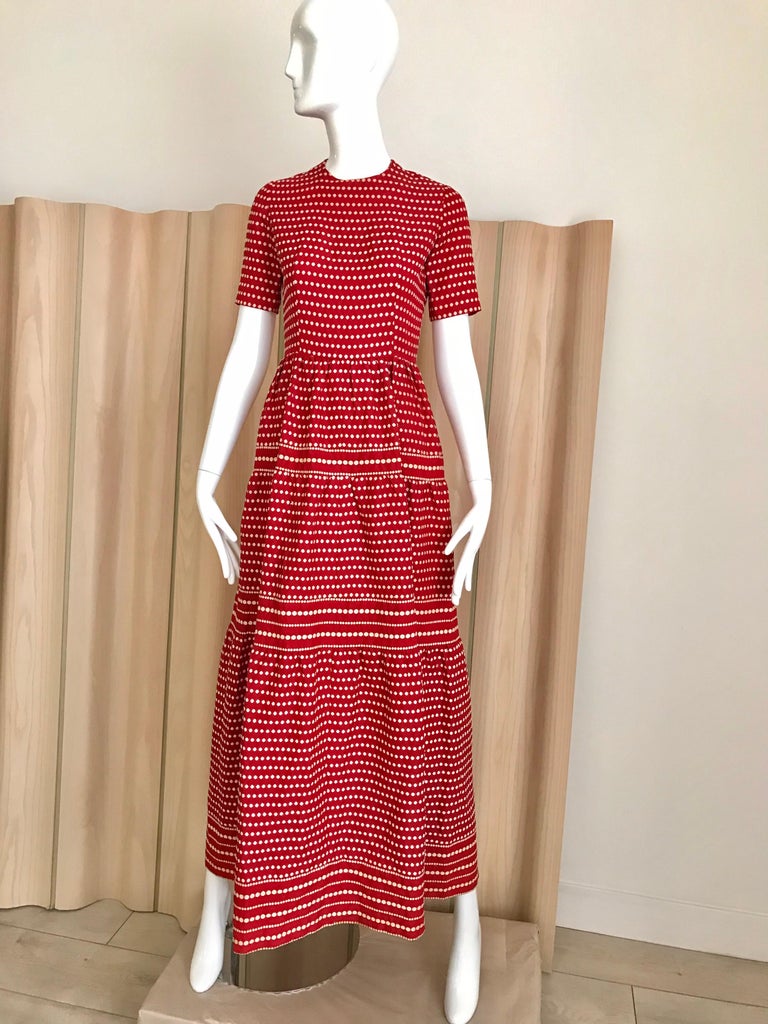 1970s Christian Dior By Marc Bohan Red Silk Dress at 1stDibs