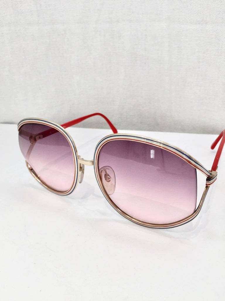 1970s Christian Dior tri color frame sunglasses For Sale at 1stDibs