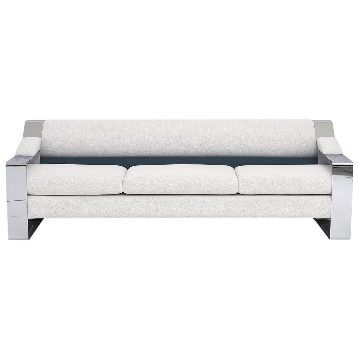 large chrome sofa For Sale at 1stDibs