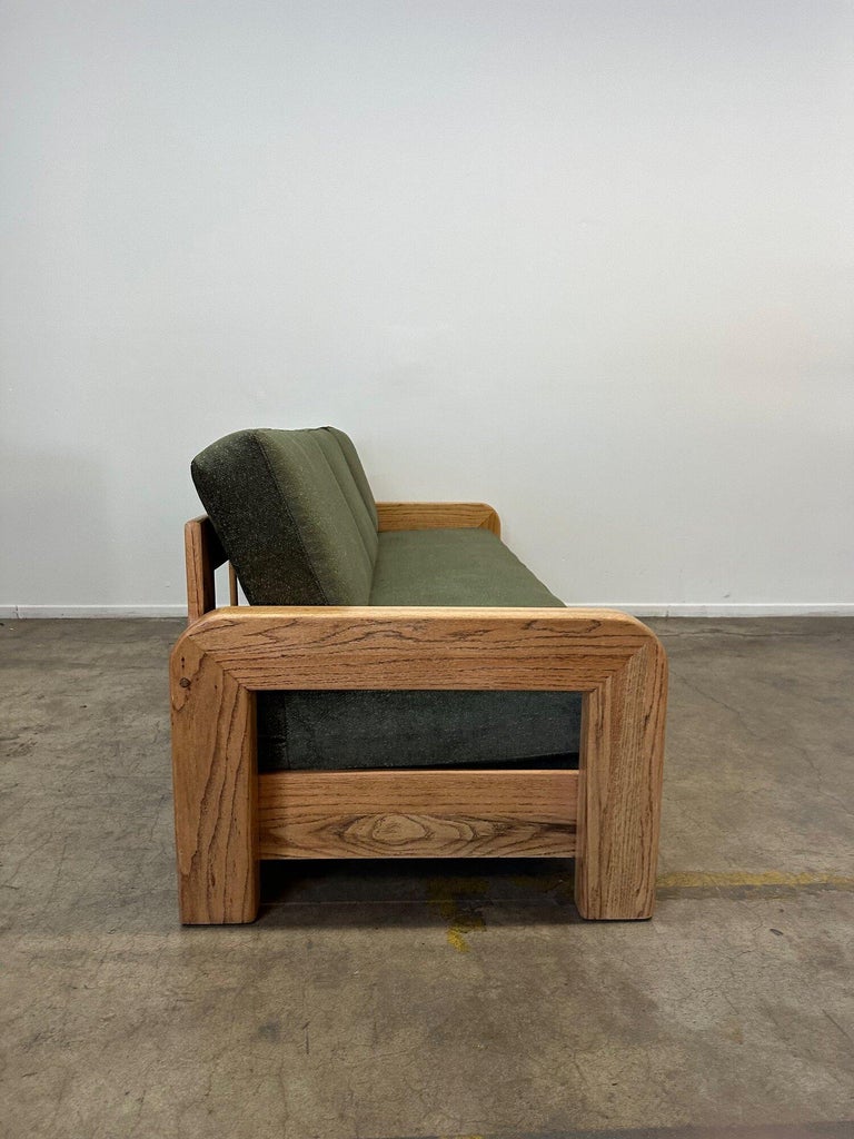 1970s Chunky Oak Armed Sofa For Sale at 1stDibs