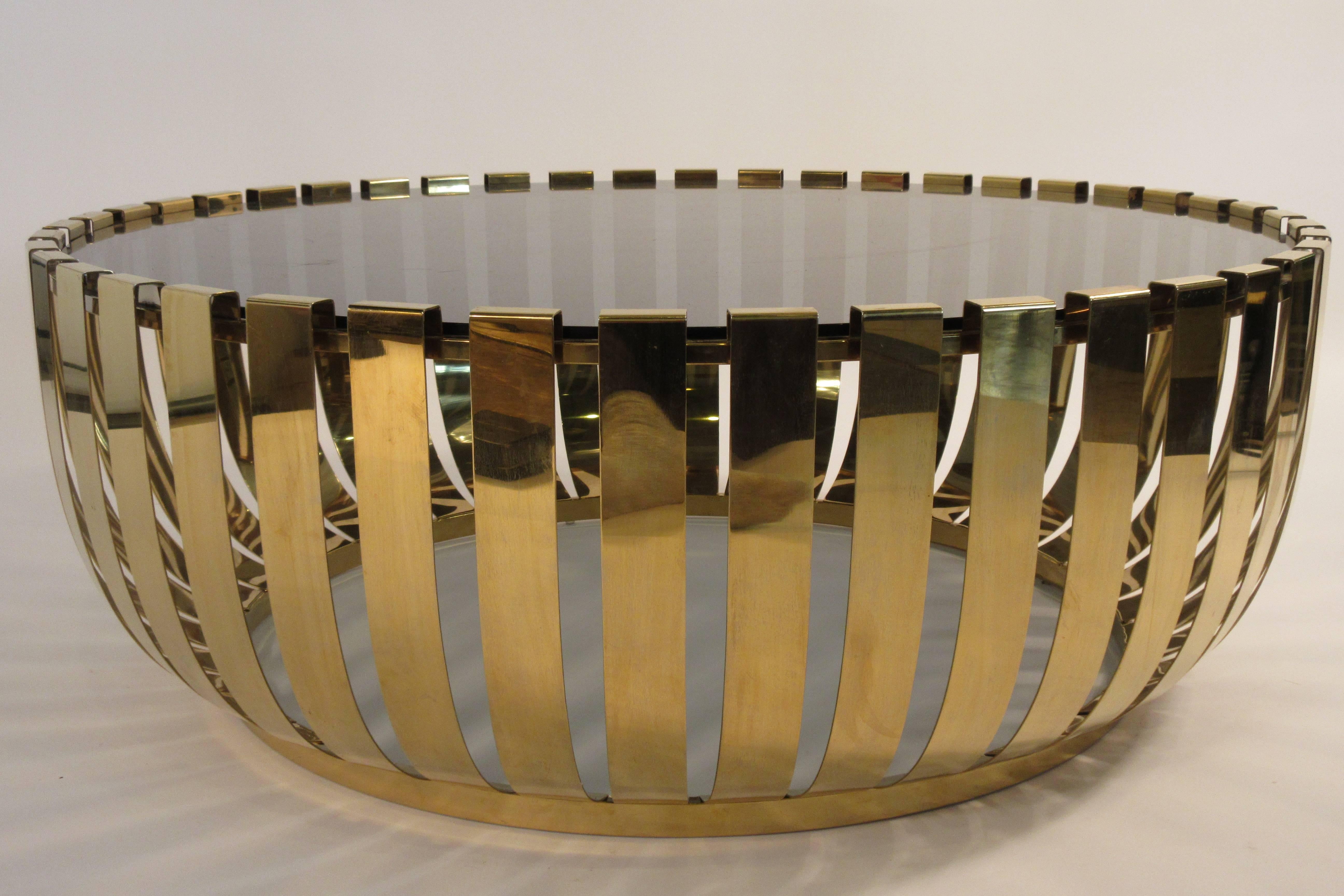 Round Brass Vega Coffee Table at 1stDibs