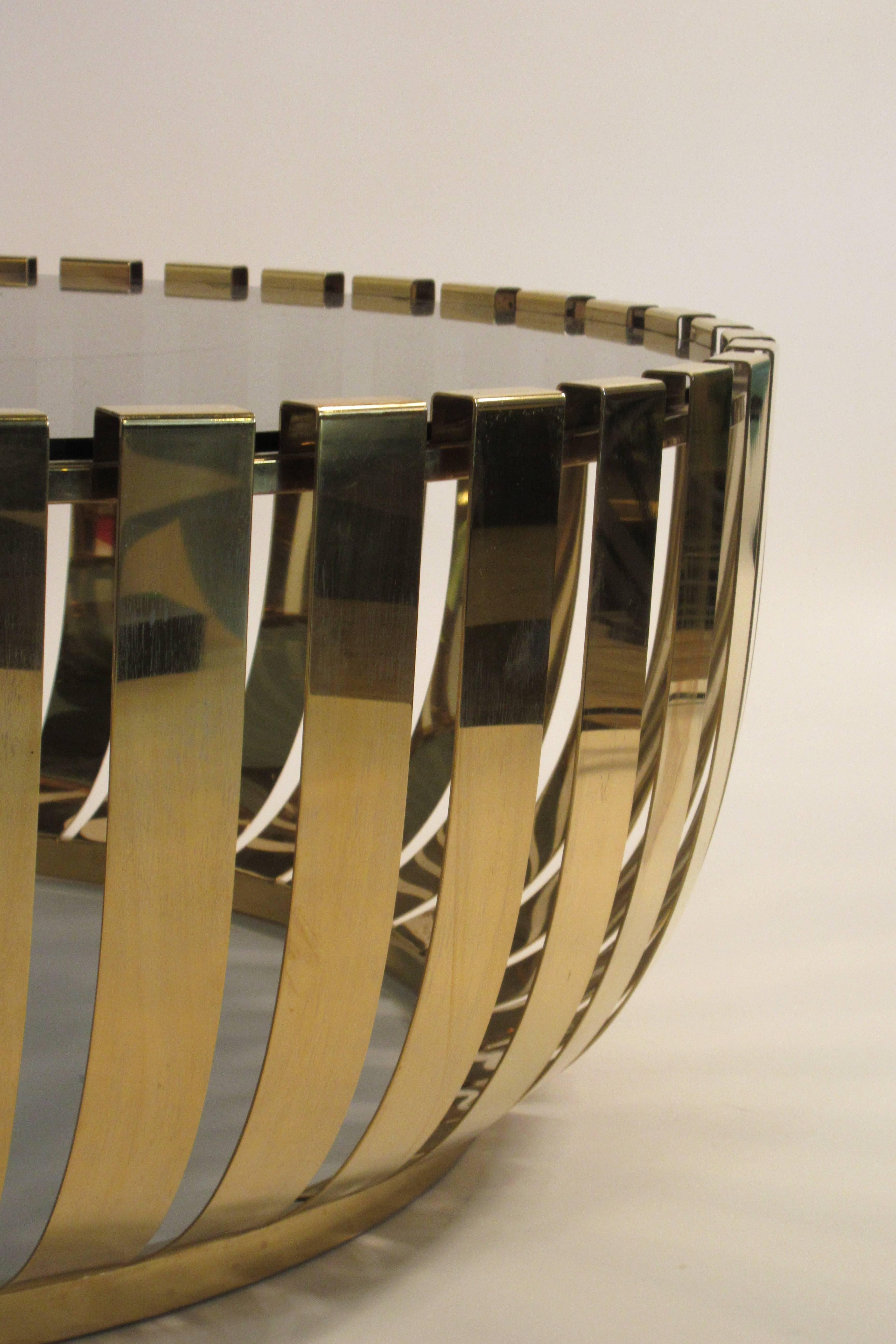 Round Brass Vega Coffee Table at 1stDibs