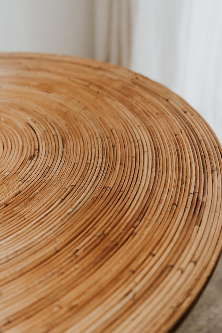 1970s Circular Rattan Table/Gueridon at 1stDibs