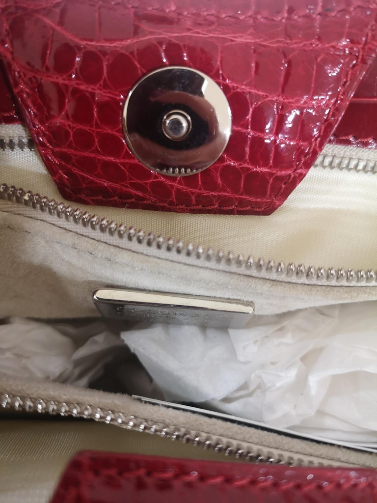 1970s Colombo Red crocodile handbag For Sale at 1stDibs