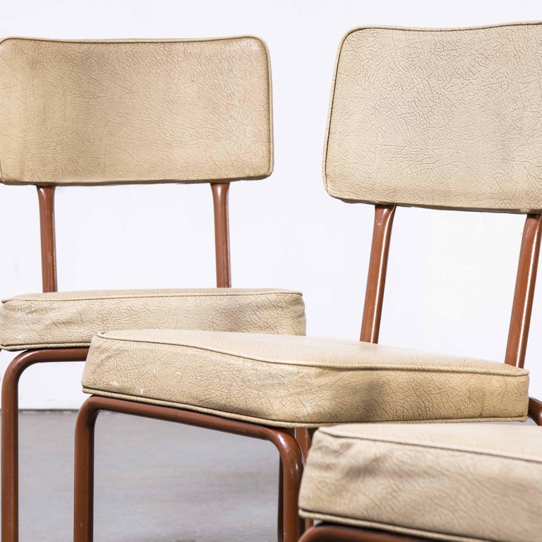 1970's Cox Tubular Metal Upholstered Dining Chairs Set of Six at 1stDibs