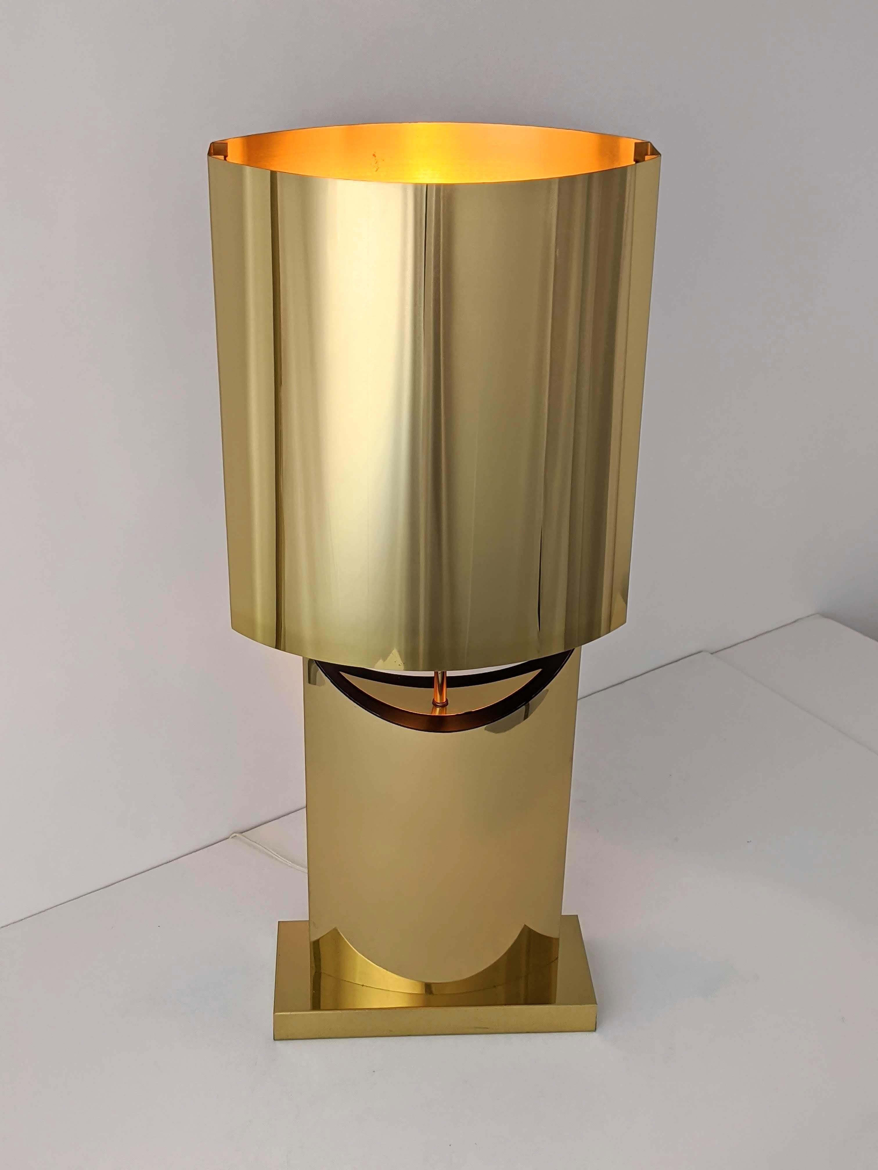 1970s, Curtis Jere Huge Brass-Plated Table Lamp, USA For Sale at ...