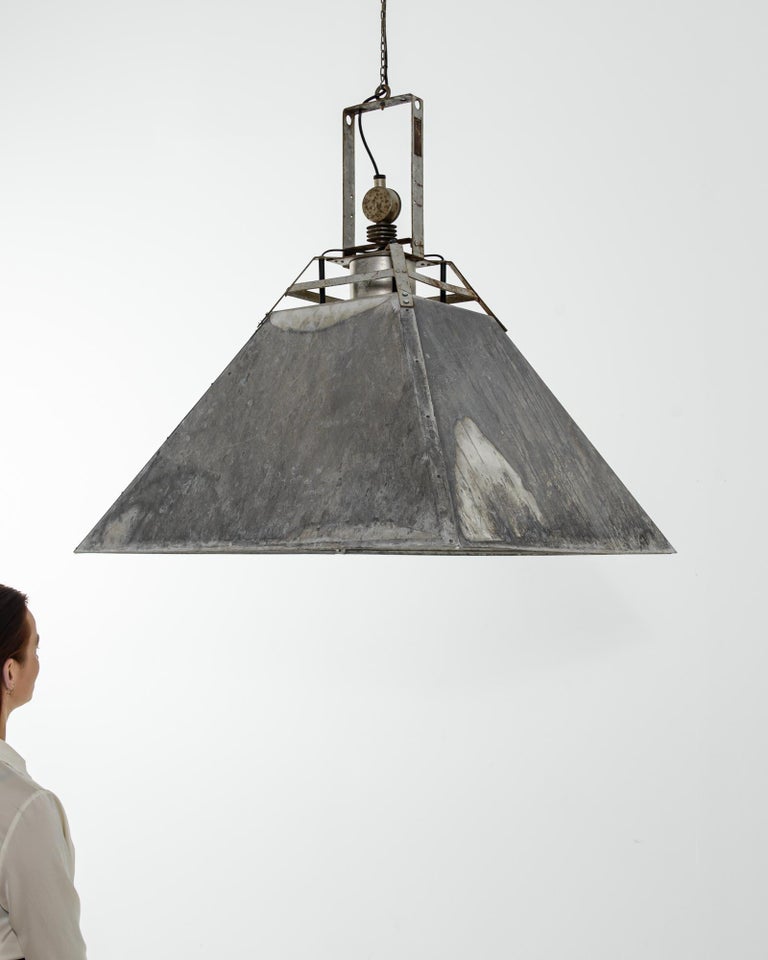 1970s Czech Industrial Zinc Lamp For Sale at 1stDibs