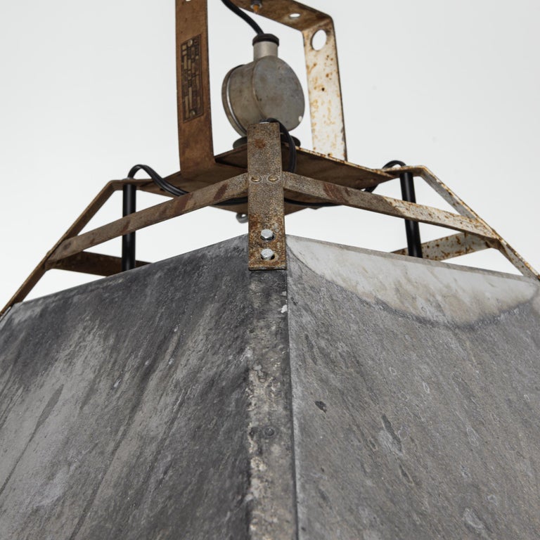1970s Czech Industrial Zinc Lamp For Sale at 1stDibs