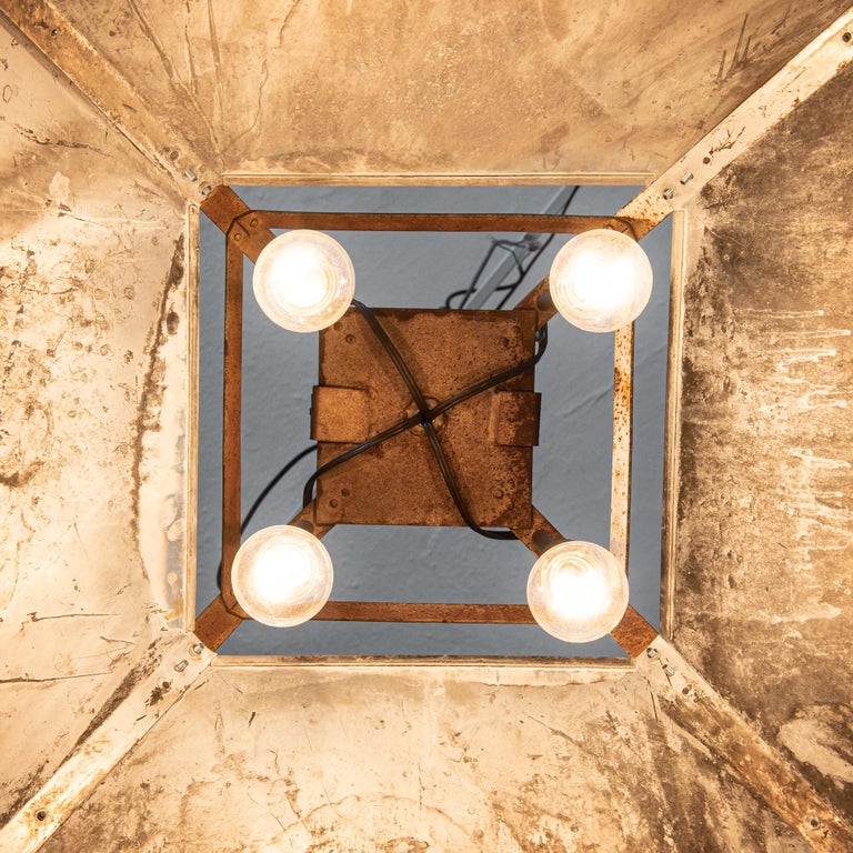 1970s Czech Industrial Zinc Lamp For Sale at 1stDibs