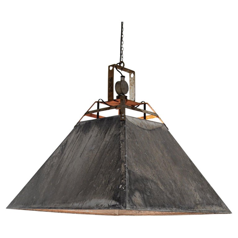 1970s Czech Industrial Zinc Lamp For Sale at 1stDibs