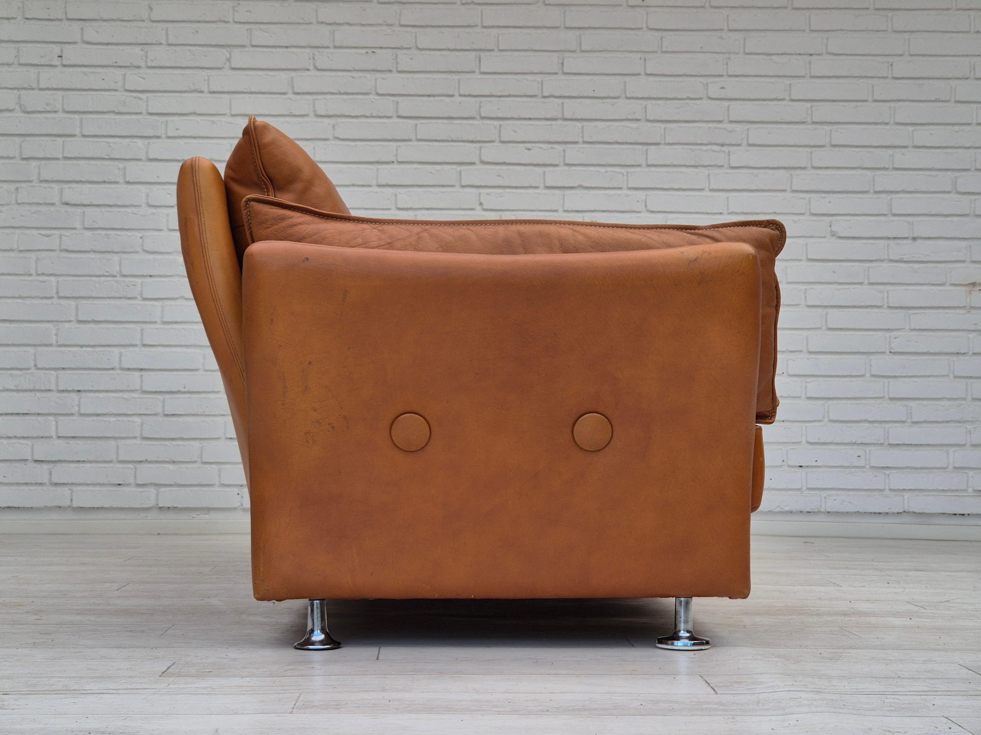 1970s, Danish 3 seater sofa, leather, original good condition. at 1stDibs