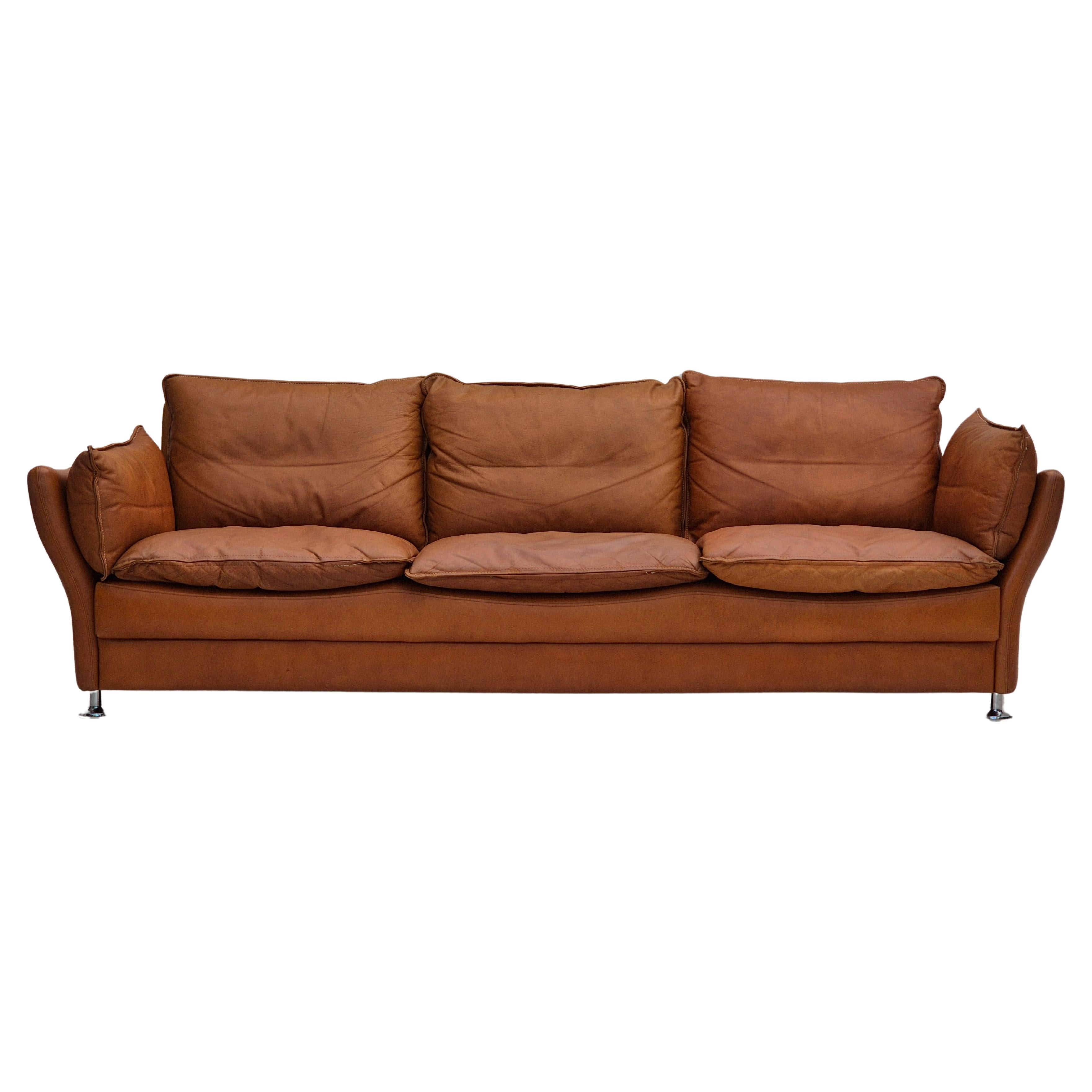 1970s, Danish 3 seater sofa, leather, original good condition. at 1stDibs