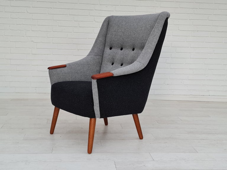 1970s, Danish Design Armchair, Restored, Quality Furniture Wool, Teak ...