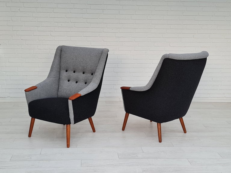 1970s, Danish Design Armchair, Restored, Quality Furniture Wool, Teak ...