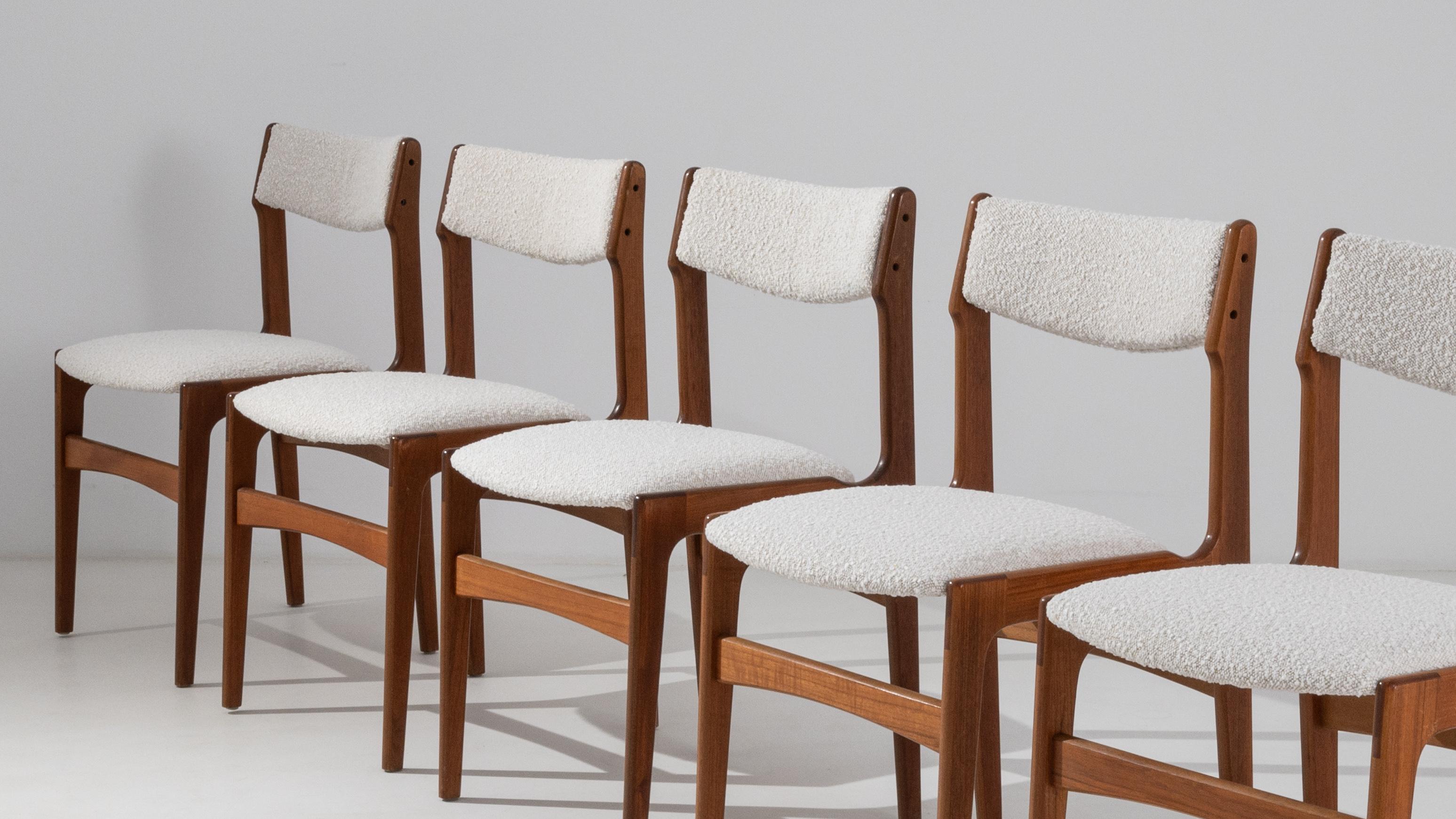 1970s Danish Modern Dining Chairs, Set of Five at 1stDibs