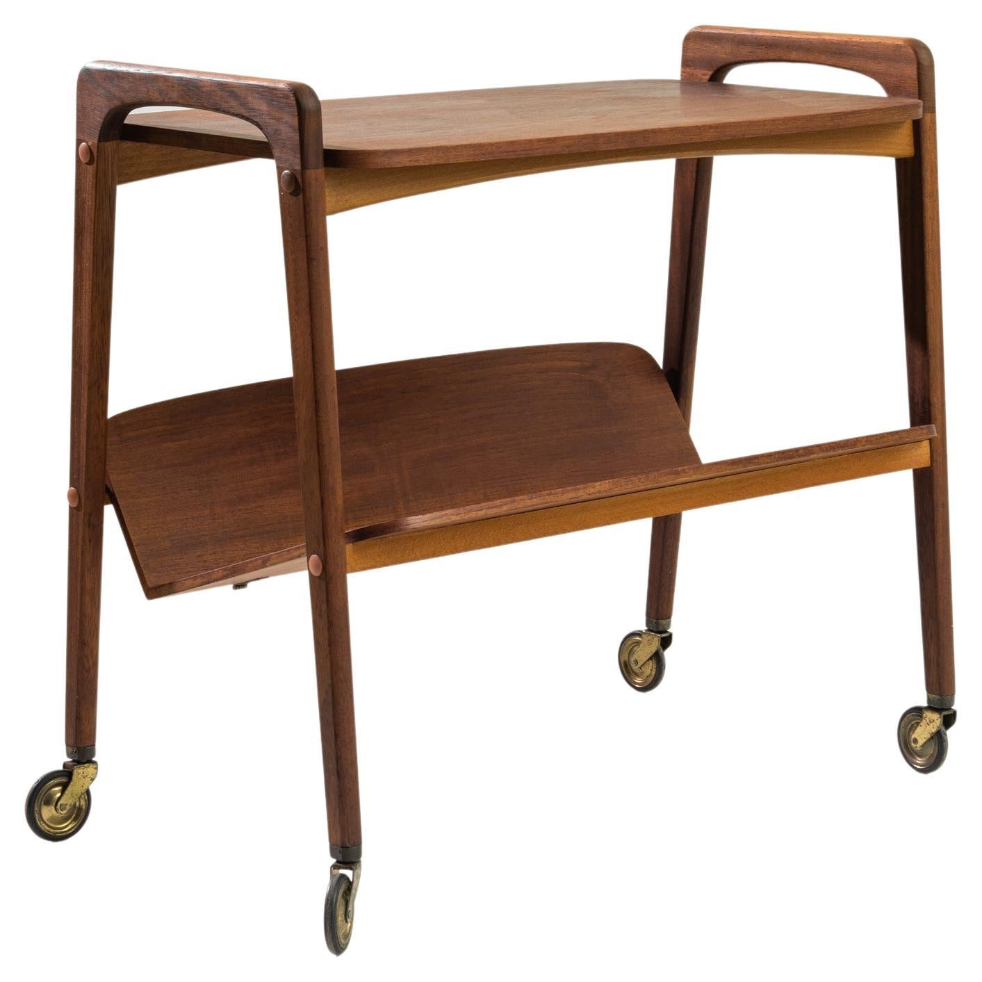 Dyrlund Danish Teak Rolling Cart at 1stDibs