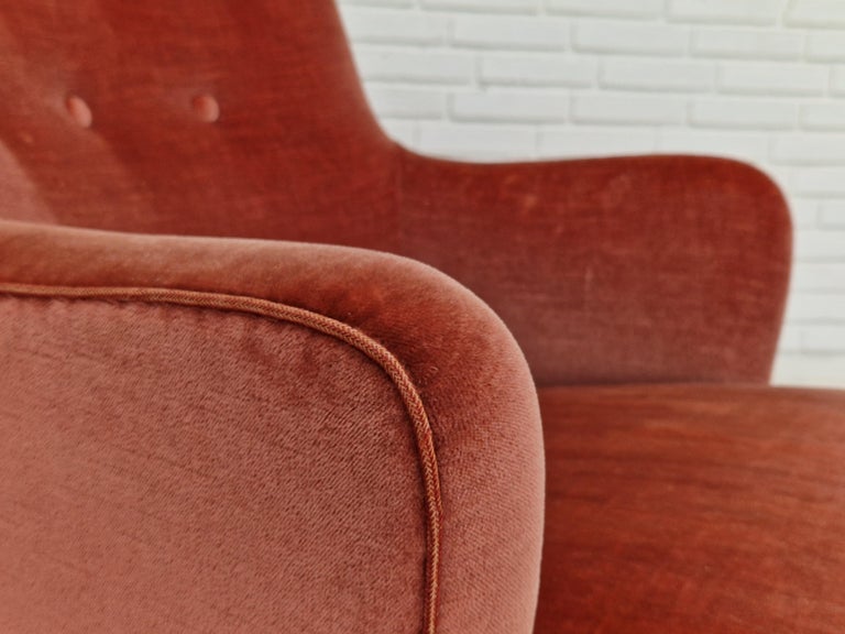 1970s, Danish Set of Two Velour Chairs, Original Condition, Beechwood ...