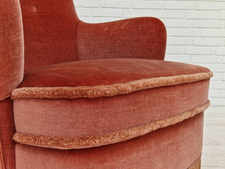 1970s, Danish Set of Two Velour Chairs, Original Condition, Beechwood ...