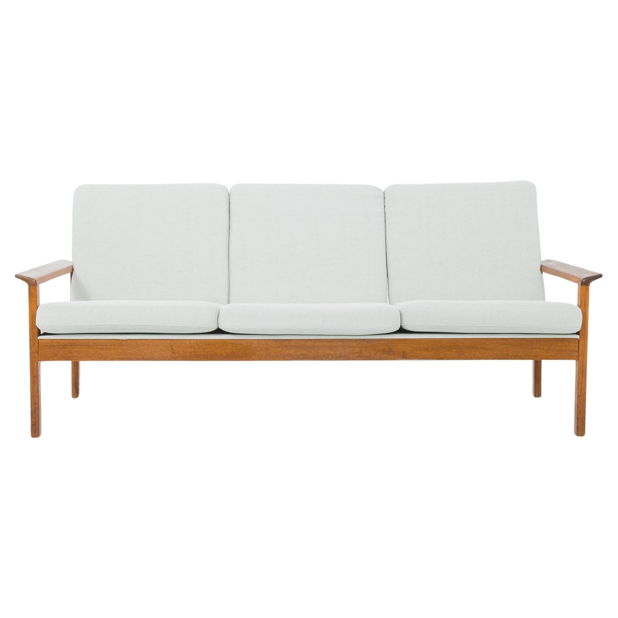 1960s Czech Wooden Sofa with Upholstered Seat and Back For Sale at 1stDibs