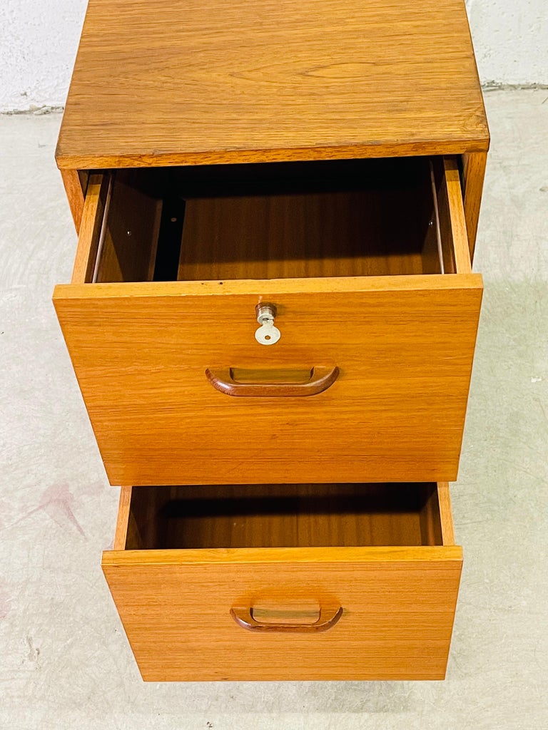 1970s Danish Teak Wood Filing Cabinet at 1stDibs