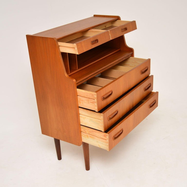 1970's Danish Vintage Teak Writing Bureau at 1stDibs