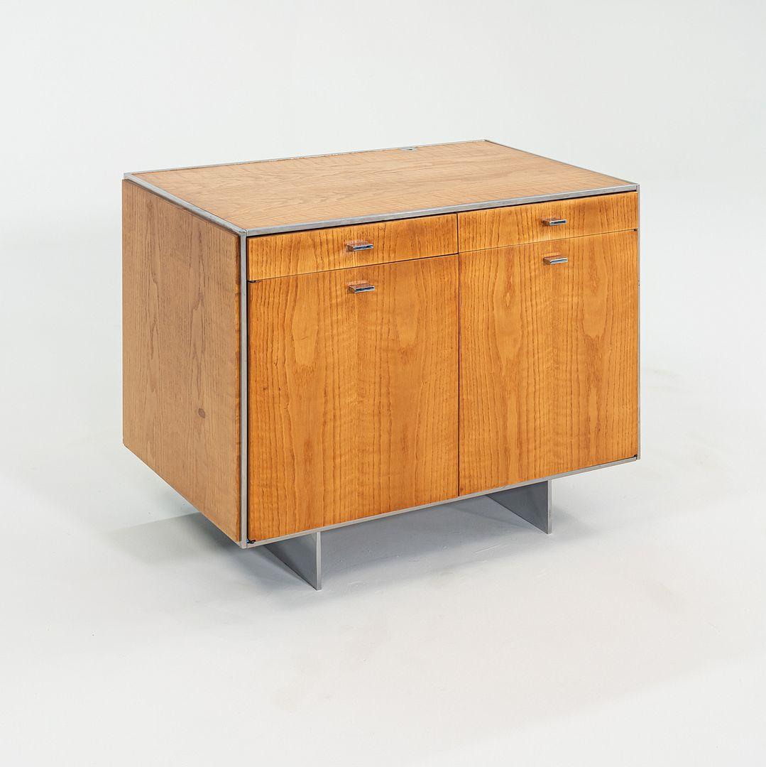 1970s Davis Allen of SOM Oak and Chrome Cabinet for General ...
