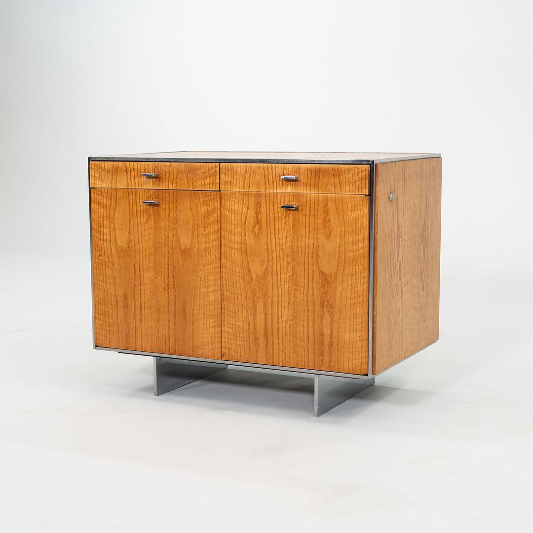 1970s Davis Allen of SOM Oak and Chrome Cabinet for General ...