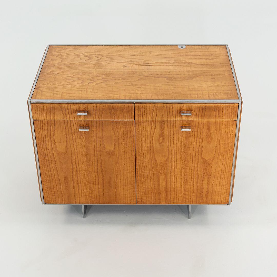 1970s Davis Allen of SOM Oak and Chrome Cabinet for General ...