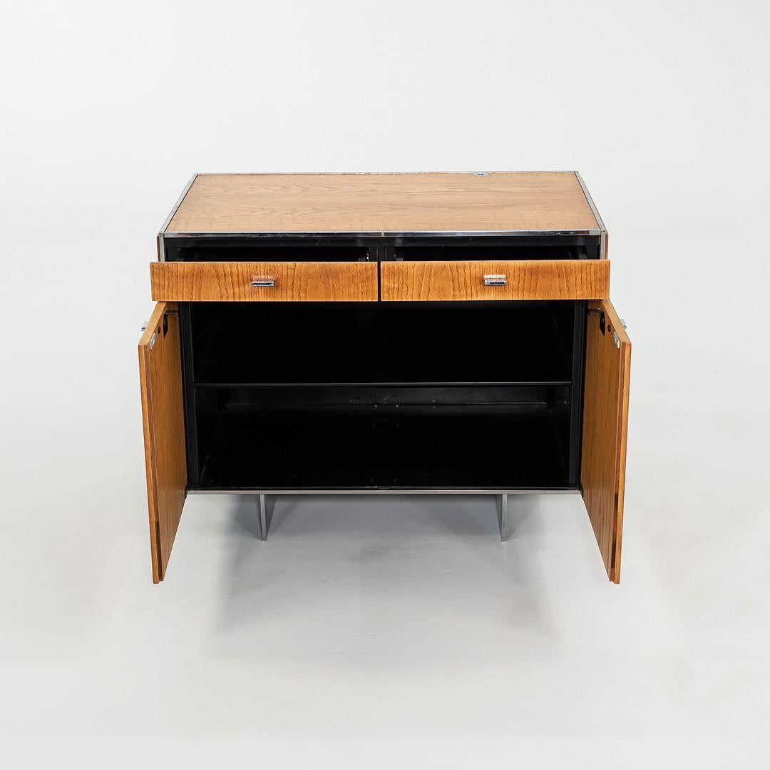 1970s Davis Allen of SOM Oak and Chrome Cabinet for General ...