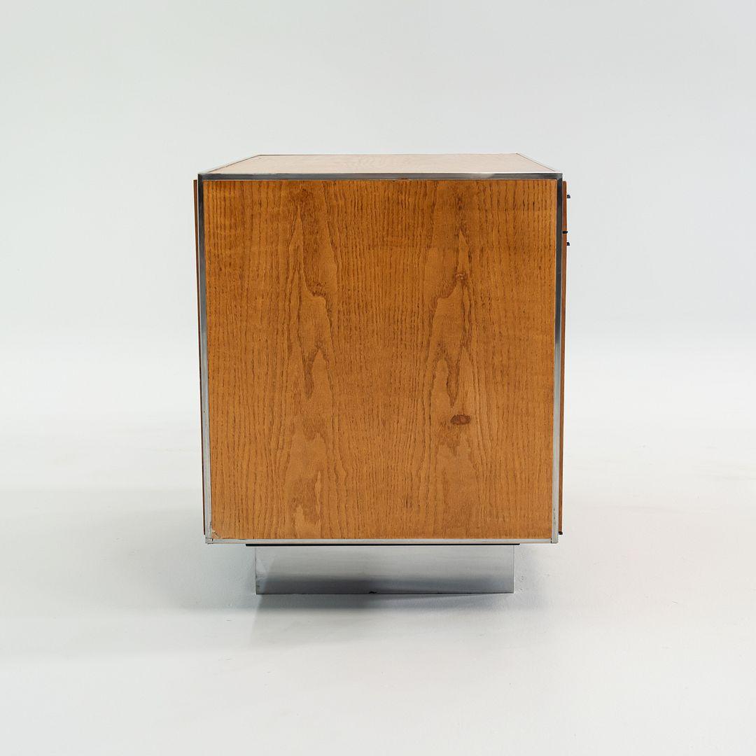 1970s Davis Allen of SOM Oak and Chrome Cabinet for General ...