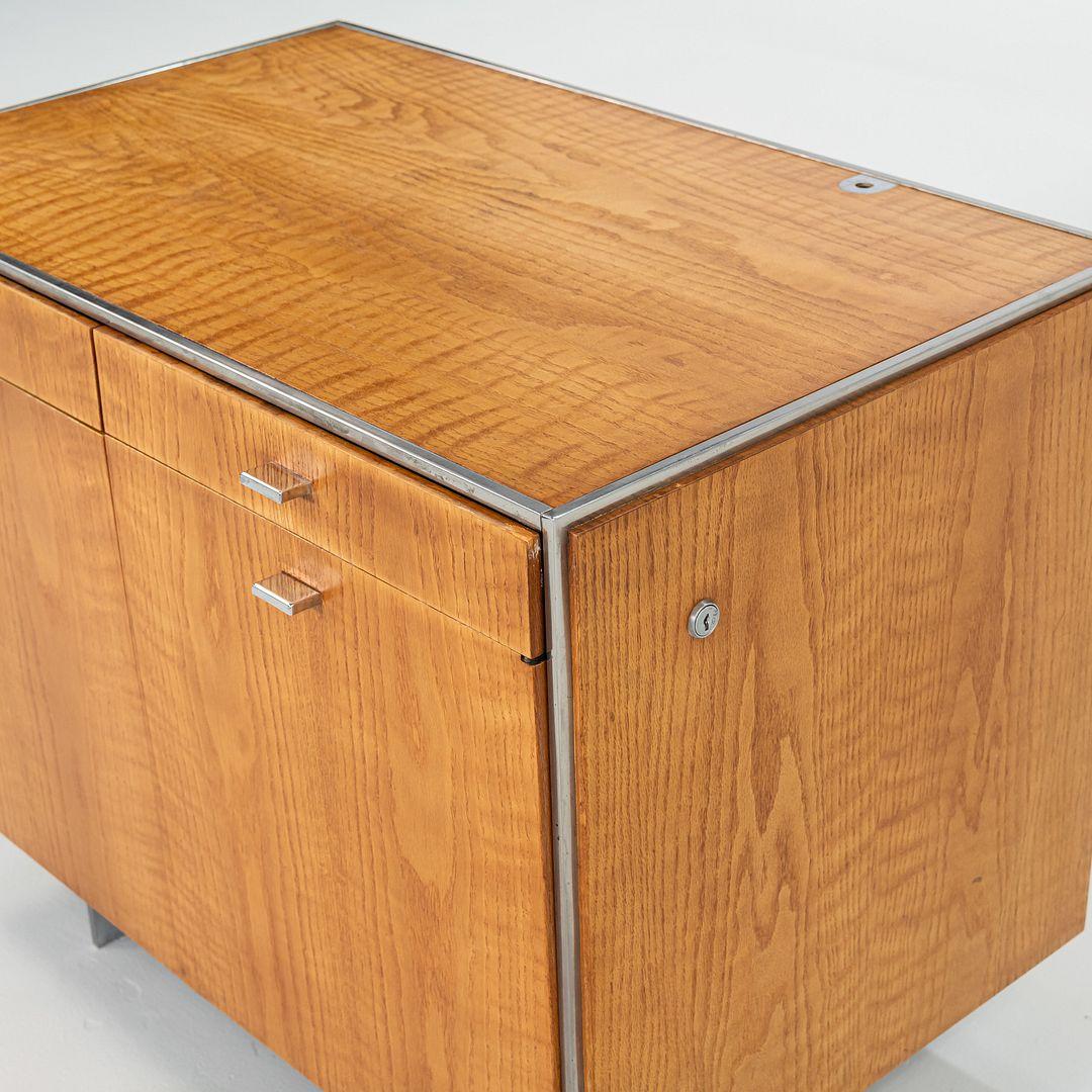 1970s Davis Allen of SOM Oak and Chrome Cabinet for General ...