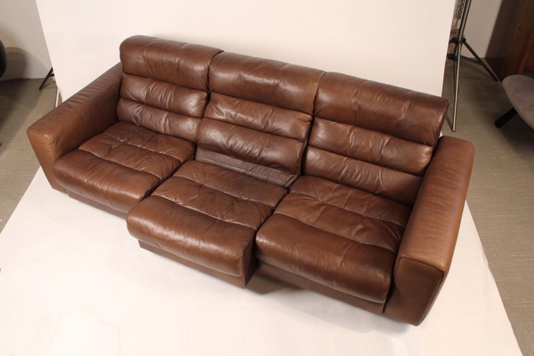 1970s De Sede Reclining Sofa in Buffalo Hide Leather at 1stDibs