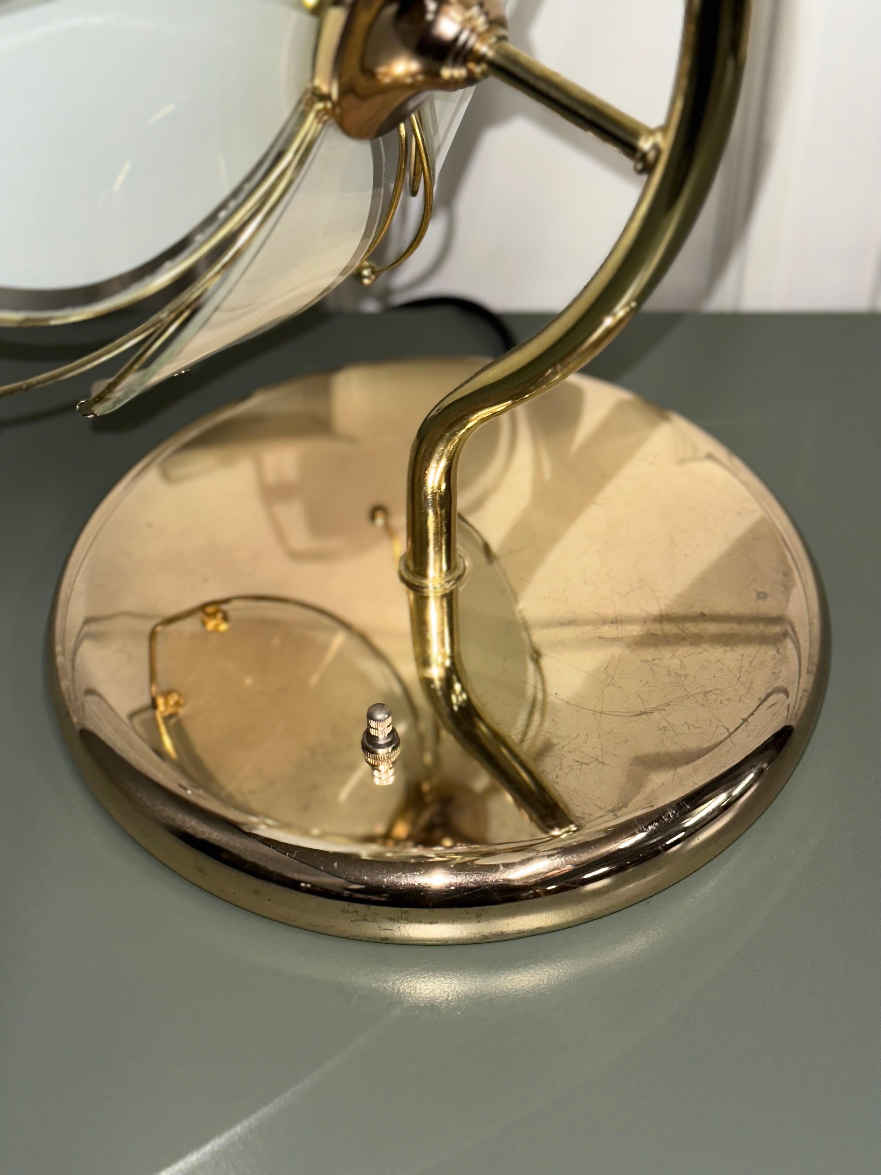 1970s Decorative Table Lamp Lotus Flower Italian Design Gold Metal ...