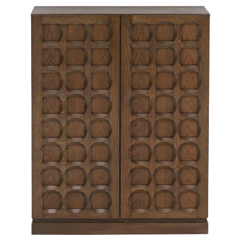 1970s Defour modern cabinet with graphical door panels at 1stDibs