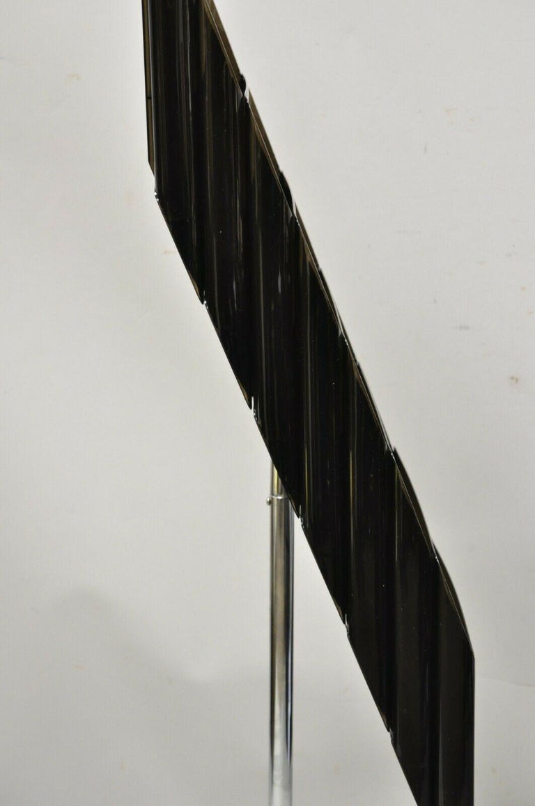 1970s Eldon Smoked Lucite and Chrome Standing Magazine Rack Stand For ...