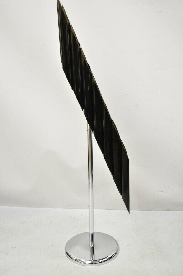 1970s Eldon Smoked Lucite and Chrome Standing Magazine Rack Stand For ...