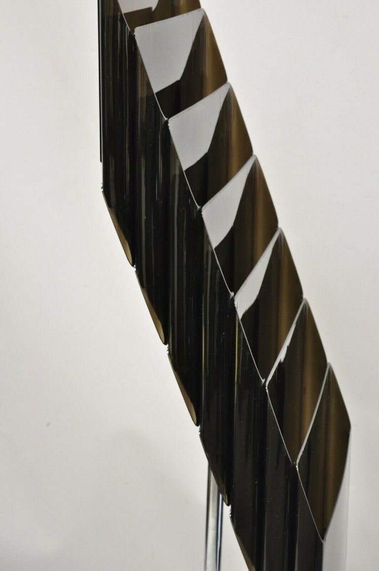 1970s Eldon Smoked Lucite and Chrome Standing Magazine Rack Stand For ...