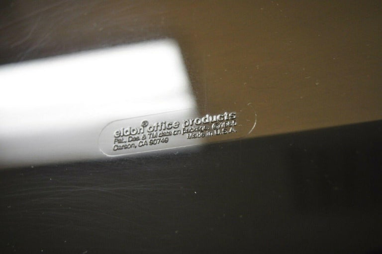 1970s Eldon Smoked Lucite and Chrome Standing Magazine Rack Stand For ...